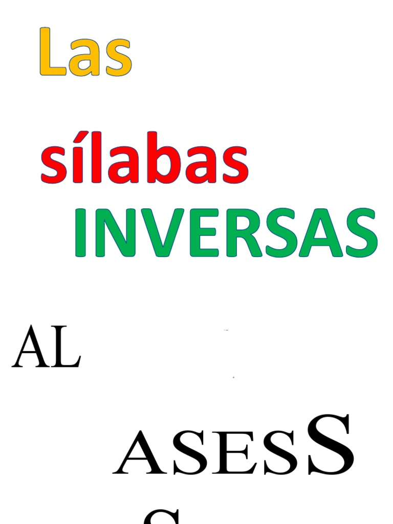Tarjetas para Trabajar Las Sílabas Inversas | PDF