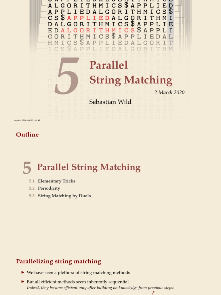 Notes 05 Parallel String Matching Download Free Pdf Parallel Computing Discrete Mathematics 