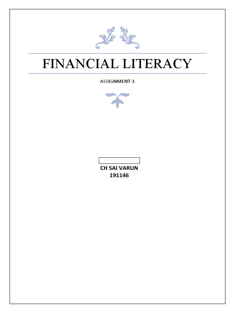 Financial Literacy: Assignment-1 | PDF | Inflation | Budget