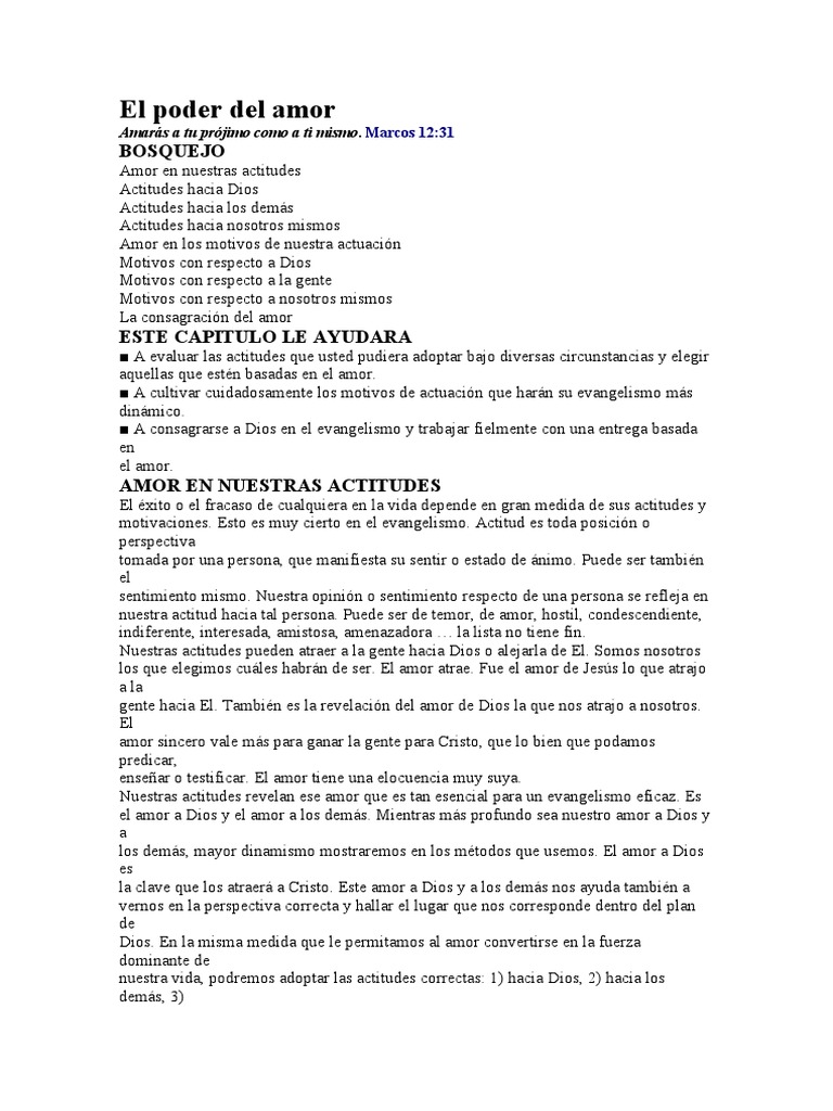 El Poder Del Amor | PDF | Amor | Jesús