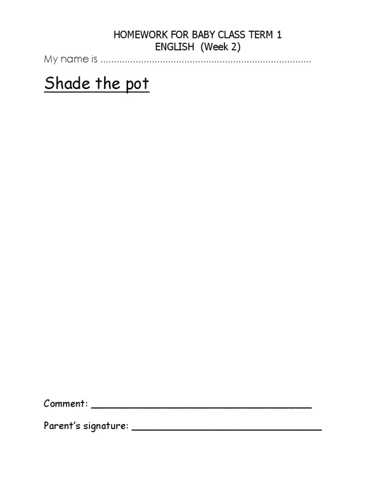 Baby Class Homework Term 1 2015 PDF | PDF | Education Reform | Education Issues