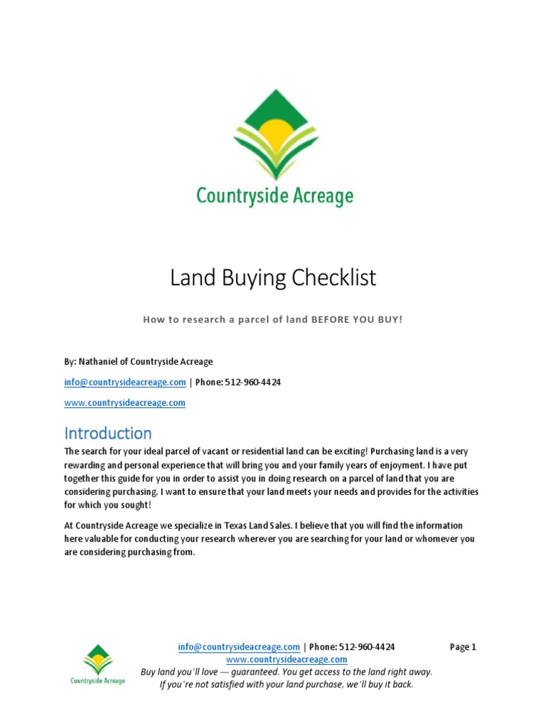 Land Buying Checklist: How To Research A Parcel of Land BEFORE YOU BUY ...