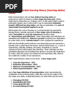 Kolbs Learning Styles and Experiential Learning Cycle | PDF | Learning Styles | Learning