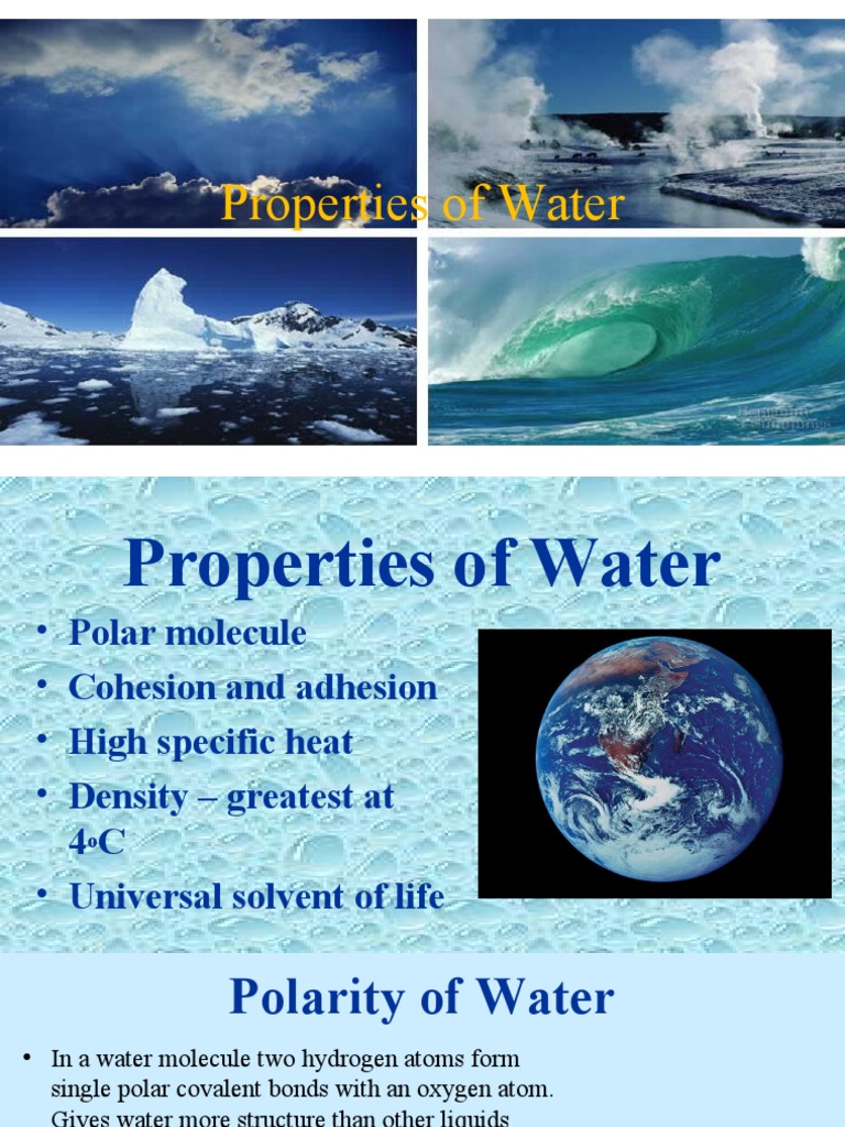 Properties of Water | PDF | Properties Of Water | Chemical Polarity
