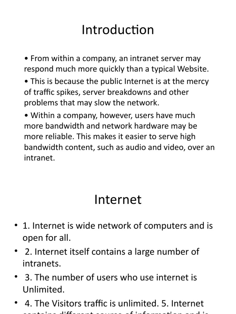 Internet and Intranet | PDF | Business
