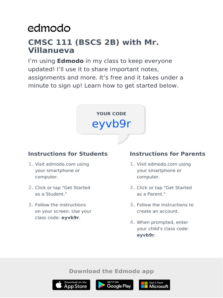 Eyvb9r: CMSC 111 (BSCS 2B) With Mr. Villanueva | PDF