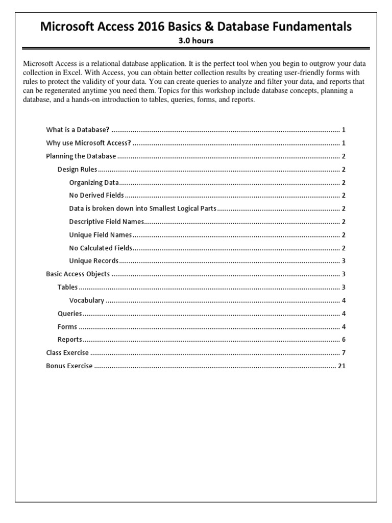 Access 2016 for Beginners | PDF | Microsoft Access | Databases