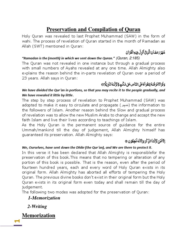 Compilation of Quran | PDF | Quran | Islam