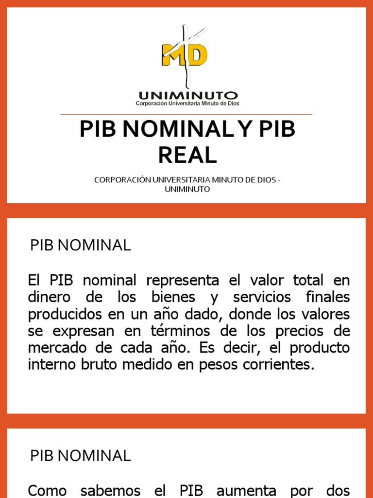 PIB Real y Nominal: Definiciones y Cálculos | PDF | Producto Interno ...