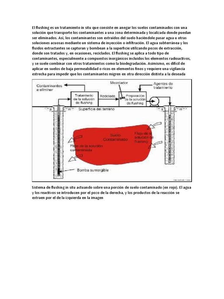 El Flushing Es Un Tratamiento in Situ Que Consiste en Anegar Los Suelos ...