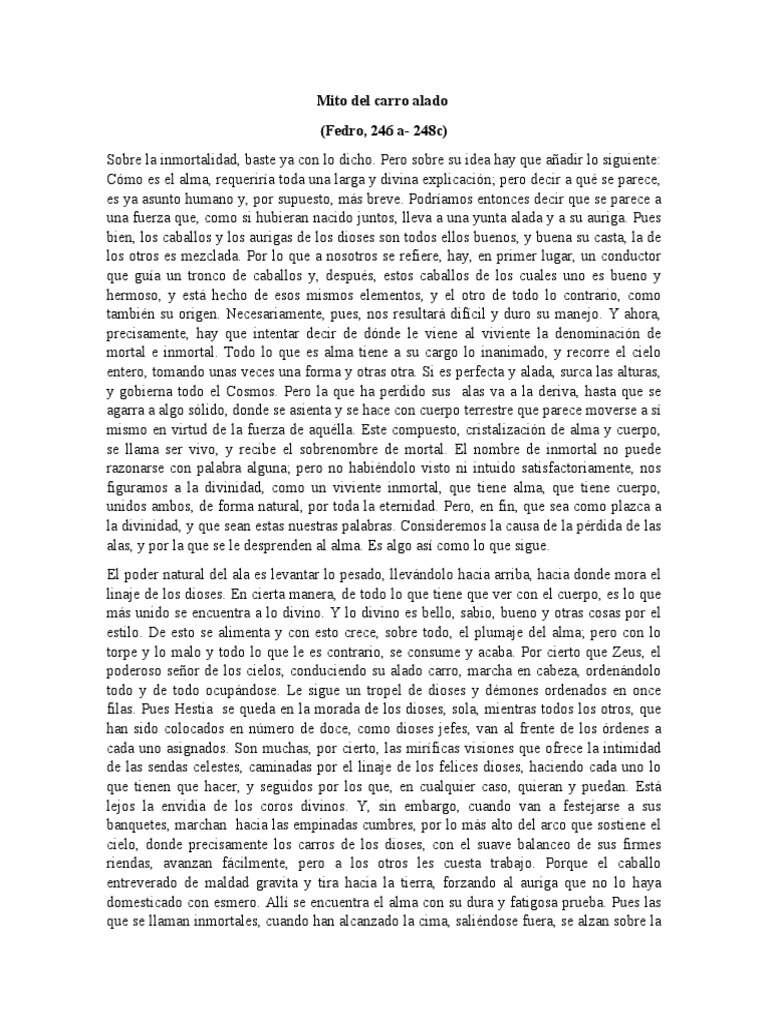 Alegoría del Carro Alado de Platón | PDF | Religión y creencia | Science