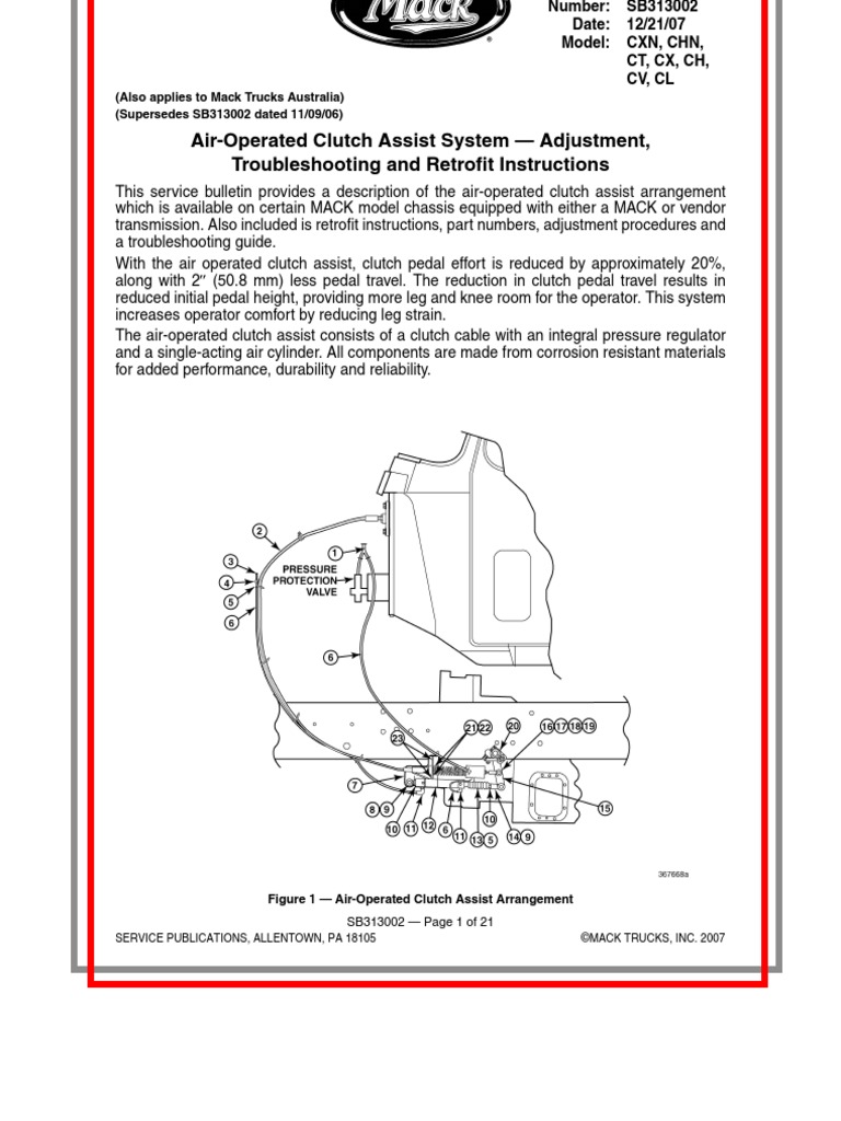 Service Bulletin: Air-Operated Clutch Assist System - Adjustment ...