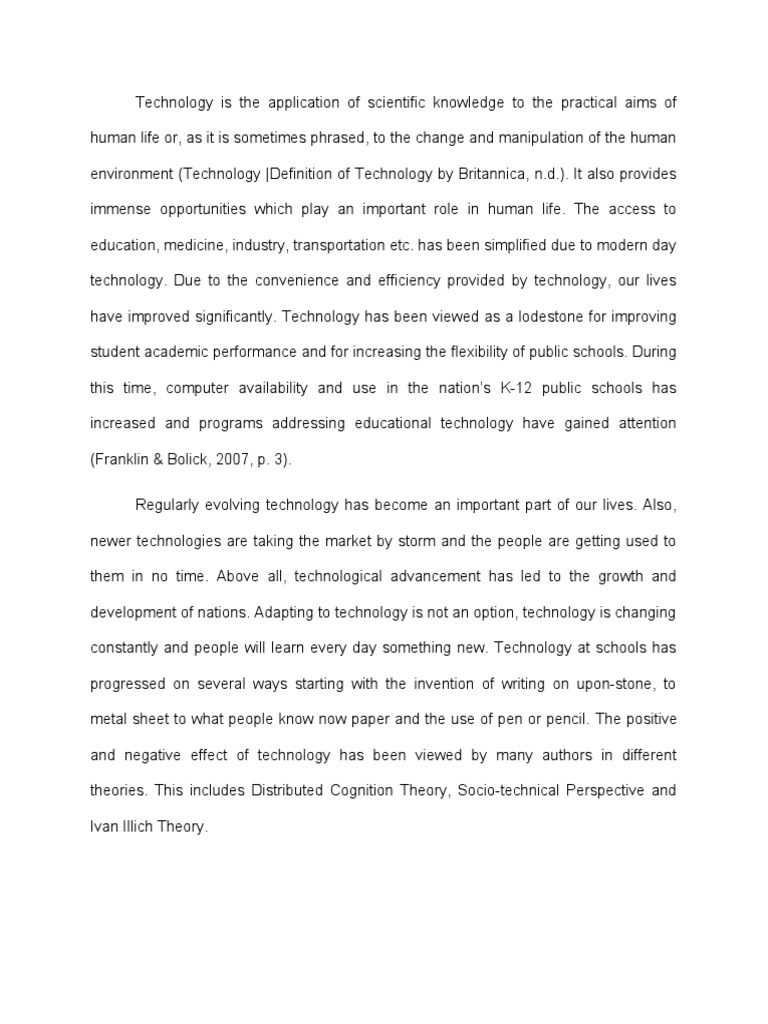 Technology Is The Application of Scientific Knowledge To The Practical ...