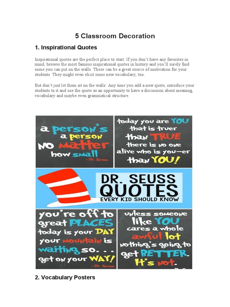 Effective Classroom Decor Ideas | PDF