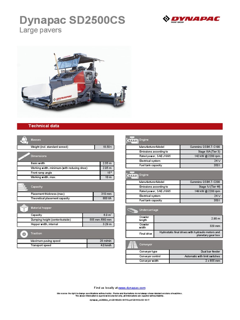 Dynapac SD2500CS Dynapac SD2500CS: Large Pavers Large Pavers | PDF ...