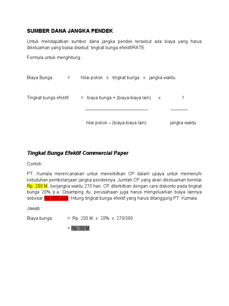 Tingkat Bunga Efektif | PDF | Pengelolaan Keuangan & Uang