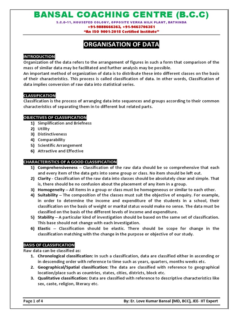 Organisation Of Data Pdf Pdf Probability Distribution Data