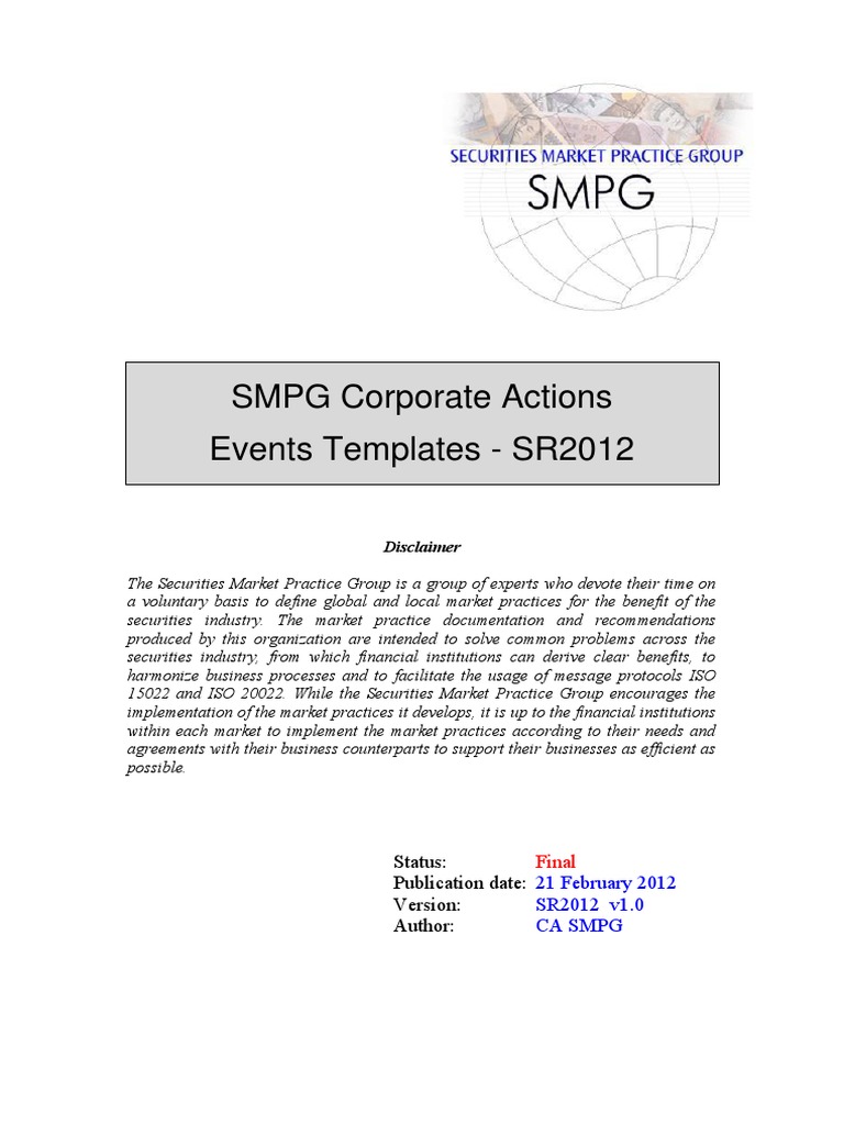 Global SMPG CA EventTemplates SR2012 v1.0 PDF | PDF | Share Repurchase ...