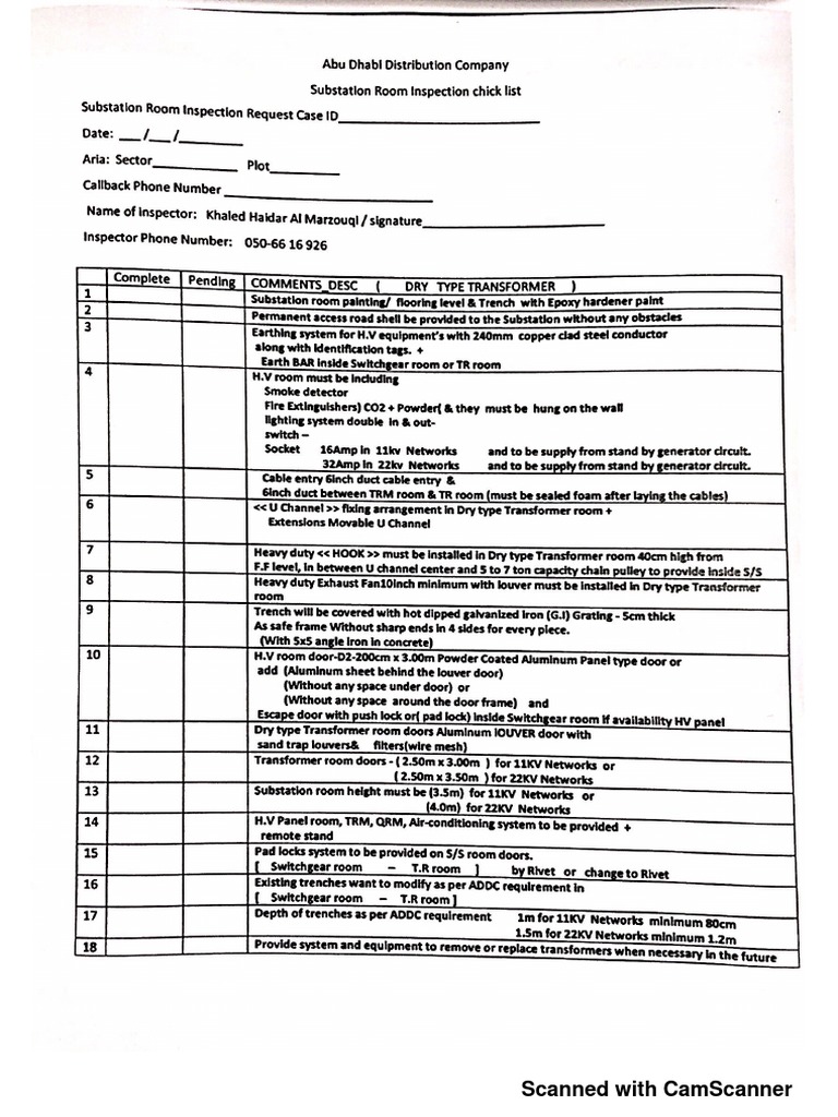 ADDC-SS Inspection Checklist PDF | PDF