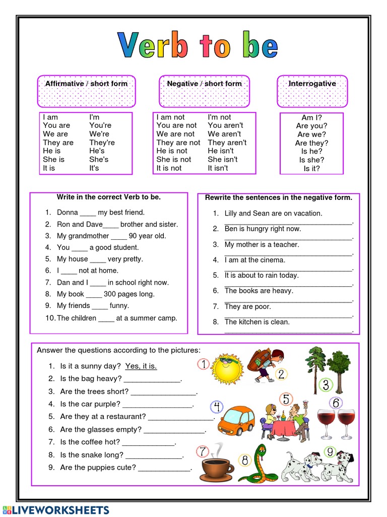4 Verb To Be Affirmative, Negative, Questions PDF | PDF | Linguistic Morphology | Morphology
