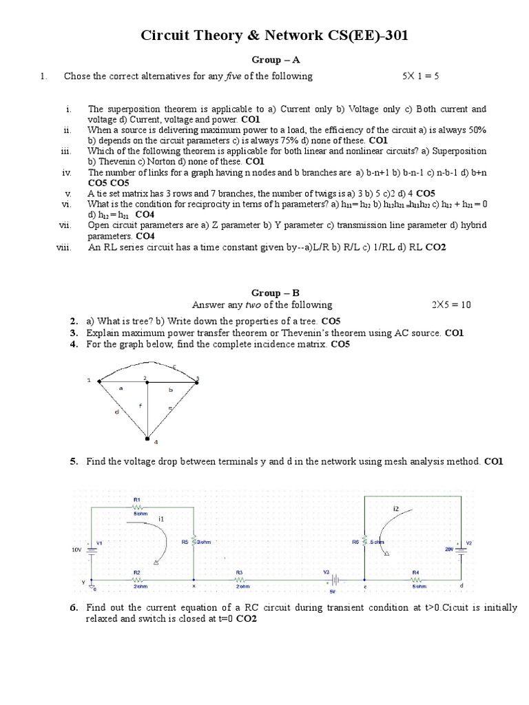 Circuit Theory Concepts | PDF | Network Analysis (Electrical Circuits) | Electrical Network