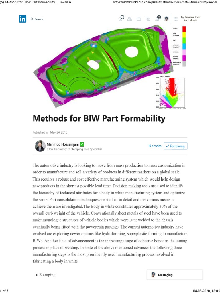 Methods For BIW Part Formability | PDF | Business