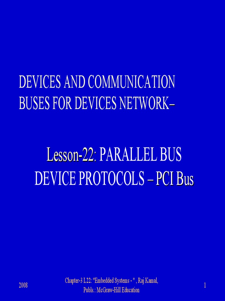 Parallel Bus Device Protocols - Pci Bus: Lesson - 22 | PDF | Office Equipment | Electrical ...