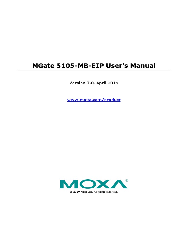 Mgate 5105-Mb-Eip User'S Manual: Version 7.0, April 2019 | PDF ...