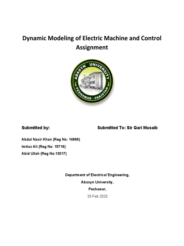 Dynamic Modeling of Electric Machines | PDF | Teaching Methods ...