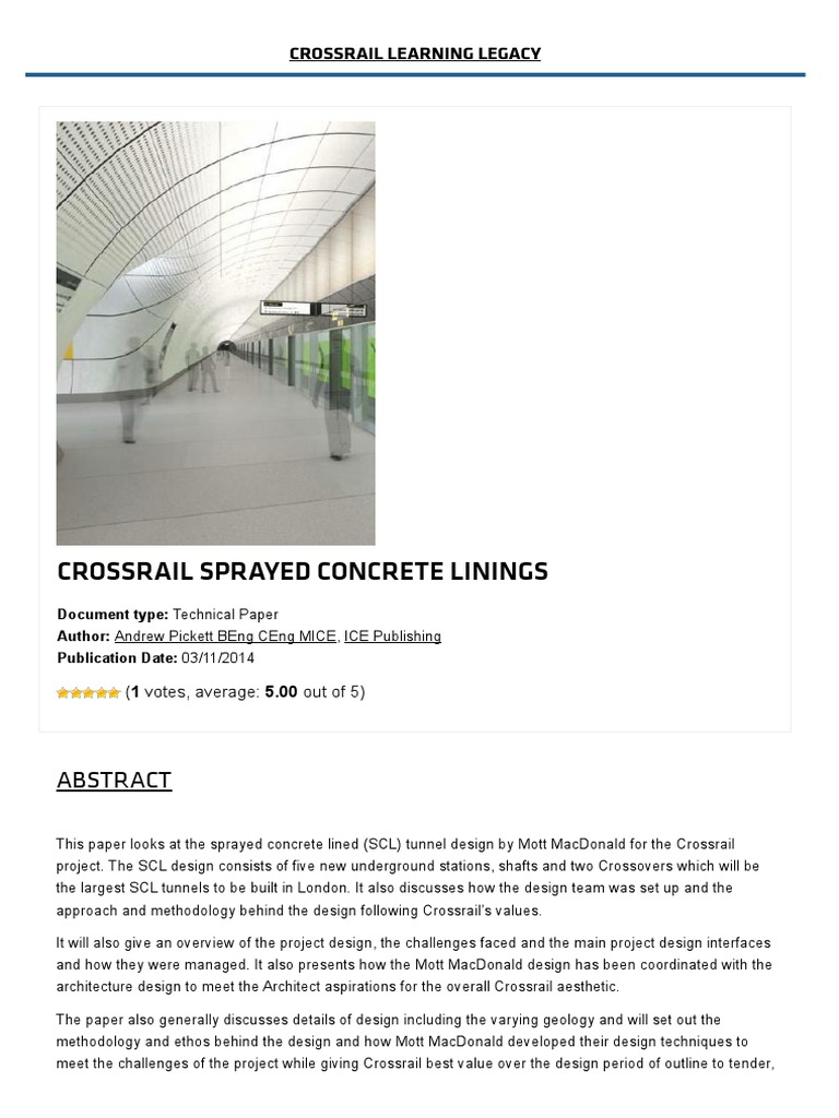 Crossrail Sprayed Concrete Linings | PDF | Tunnel | Concrete