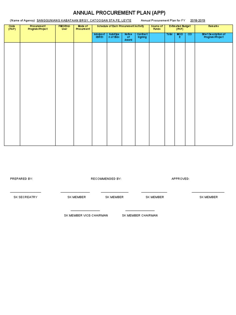 Annual Procurement Plan | PDF