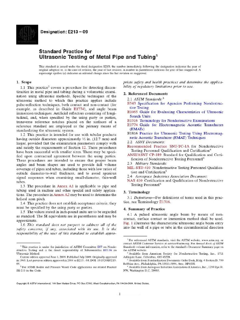 Astm E213 PDF | PDF