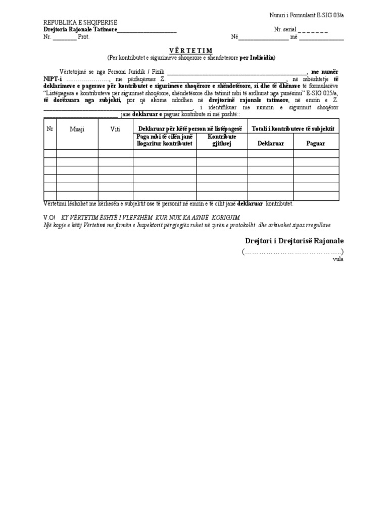 Formulari E-SIG 03-A | PDF