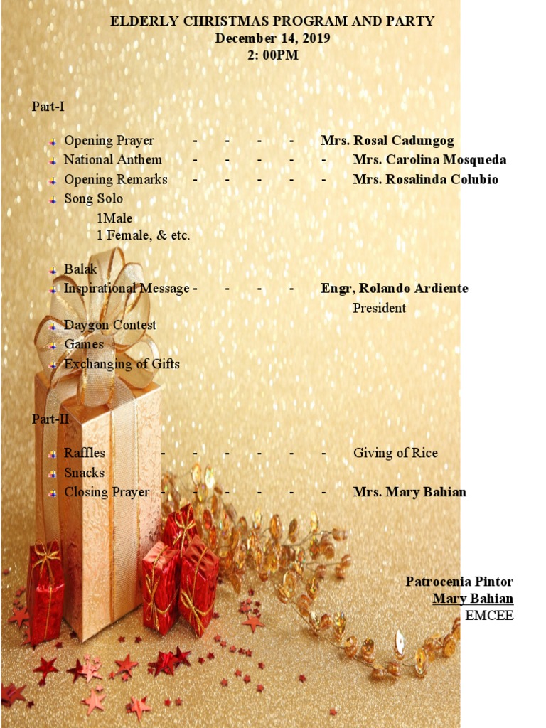 Elderly Christmas Program and Party | PDF