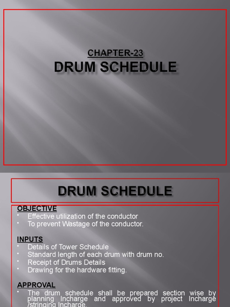 Drum Schedule | PDF