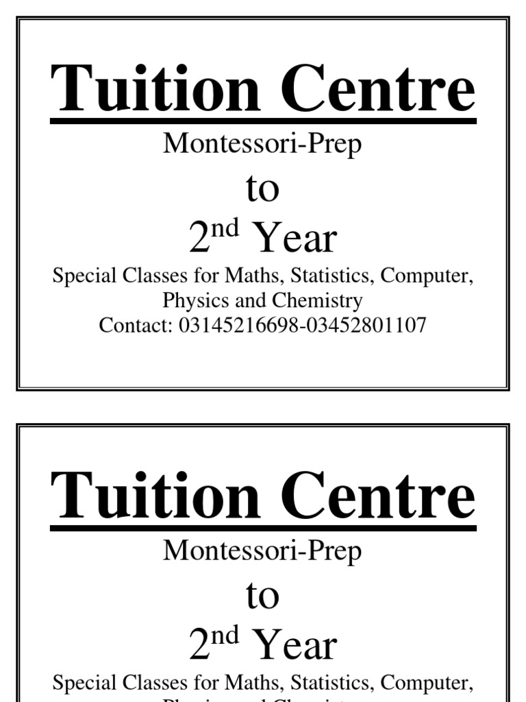 Tuition Centre Fees and Classes Overview | PDF