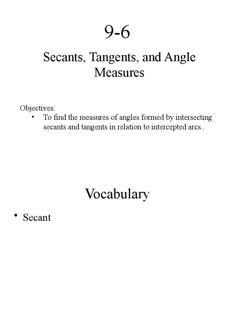 Secants, Tangents, and Angle Measures | PDF