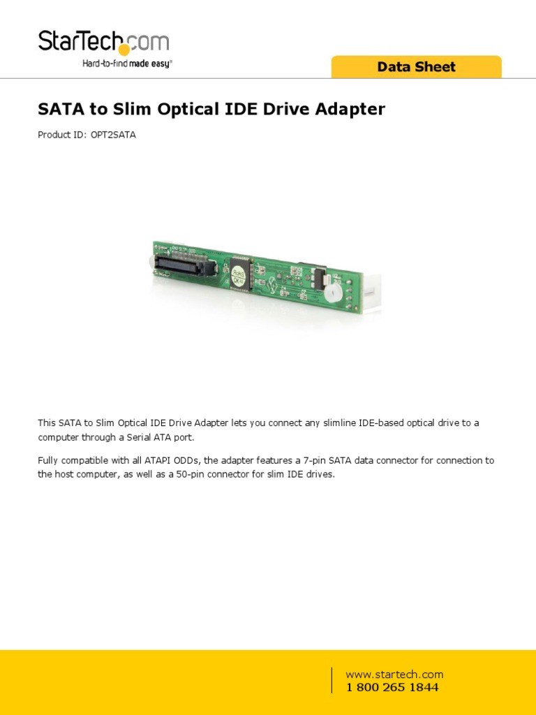 SATA To Slim Optical IDE Drive Adapter | PDF | Manufactured Goods ...