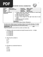 Year 7 Baseline Test Maths - Assessment | PDF | Elementary Mathematics ...