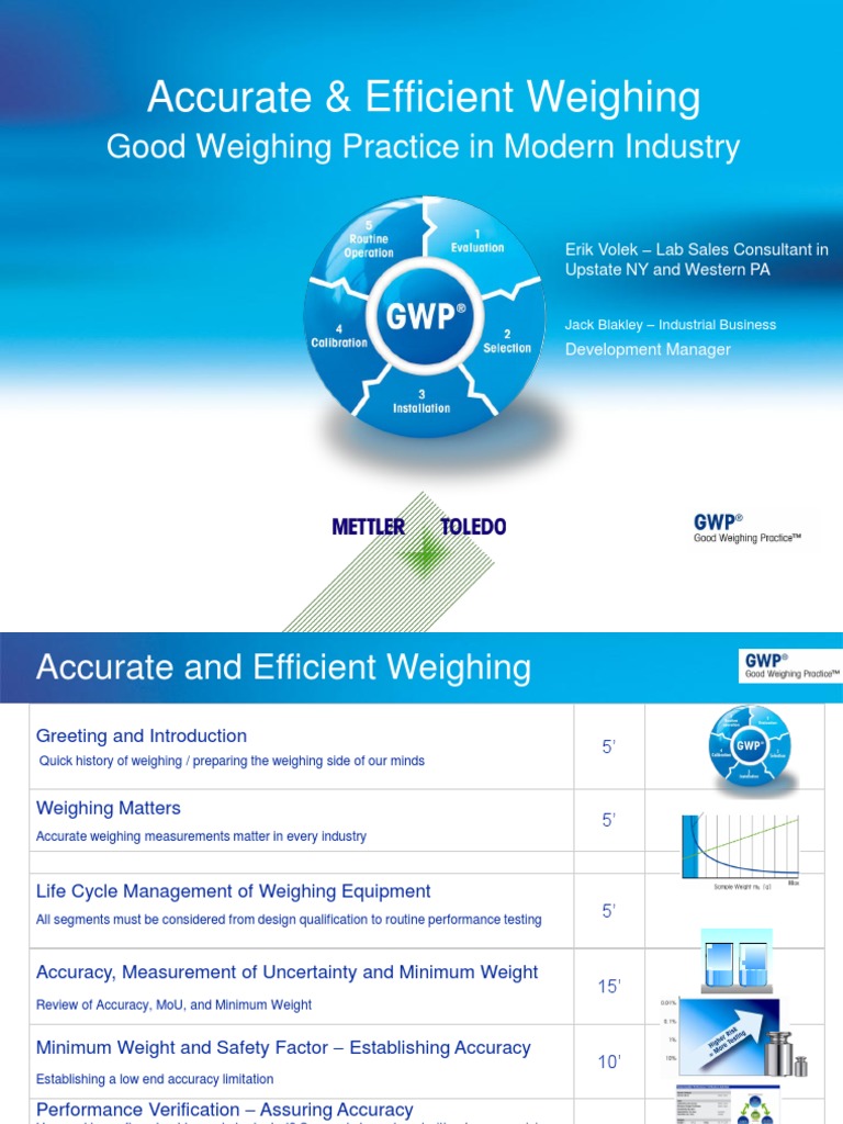 Good Weighing Practices | PDF | Weighing Scale | Calibration