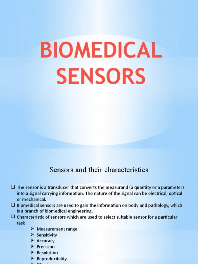 Biomedical Sensors | PDF | Sensor | Electrochemistry