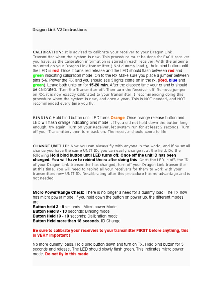 Dragon Link V2 Calibration and Setup Guide | PDF | Antenna (Radio ...