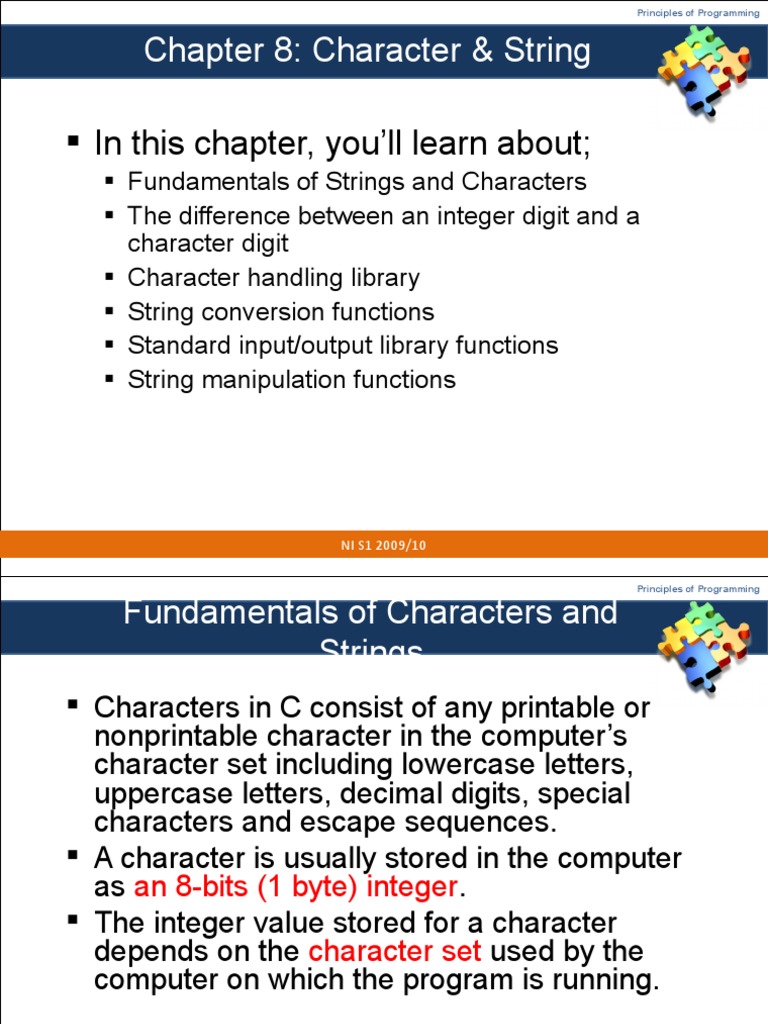 Chapter 8: Character & String: in This Chapter, You'll Learn About ...