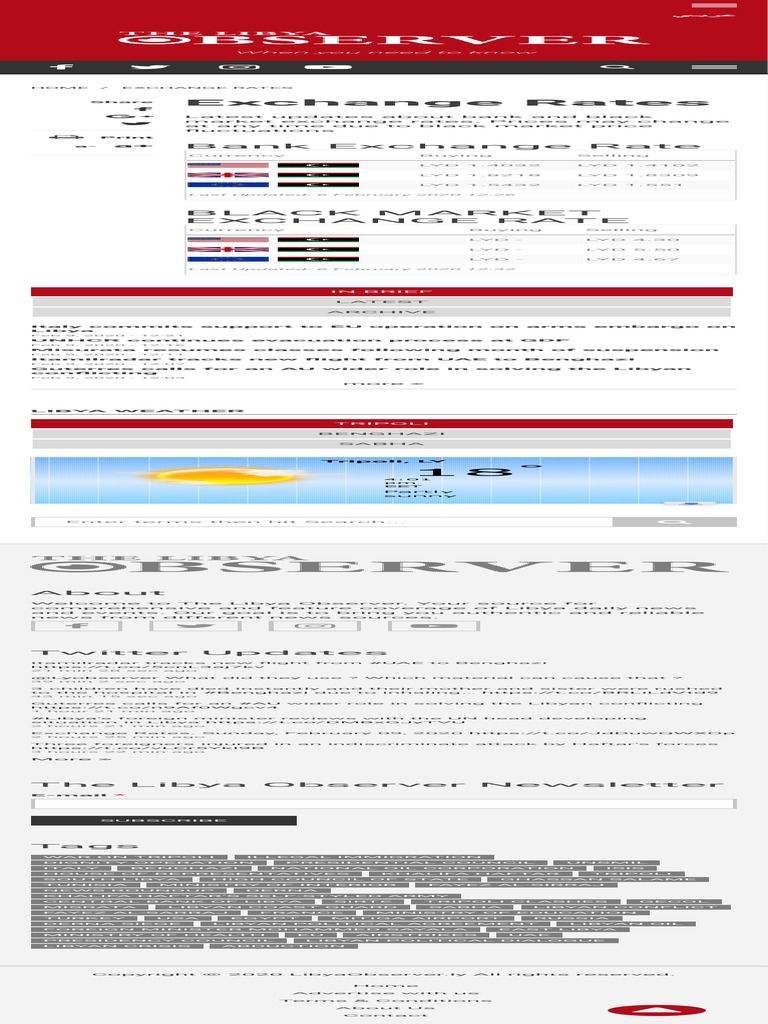 Exchange Rates The Libya Observer | PDF | Khalifa Haftar | Libya