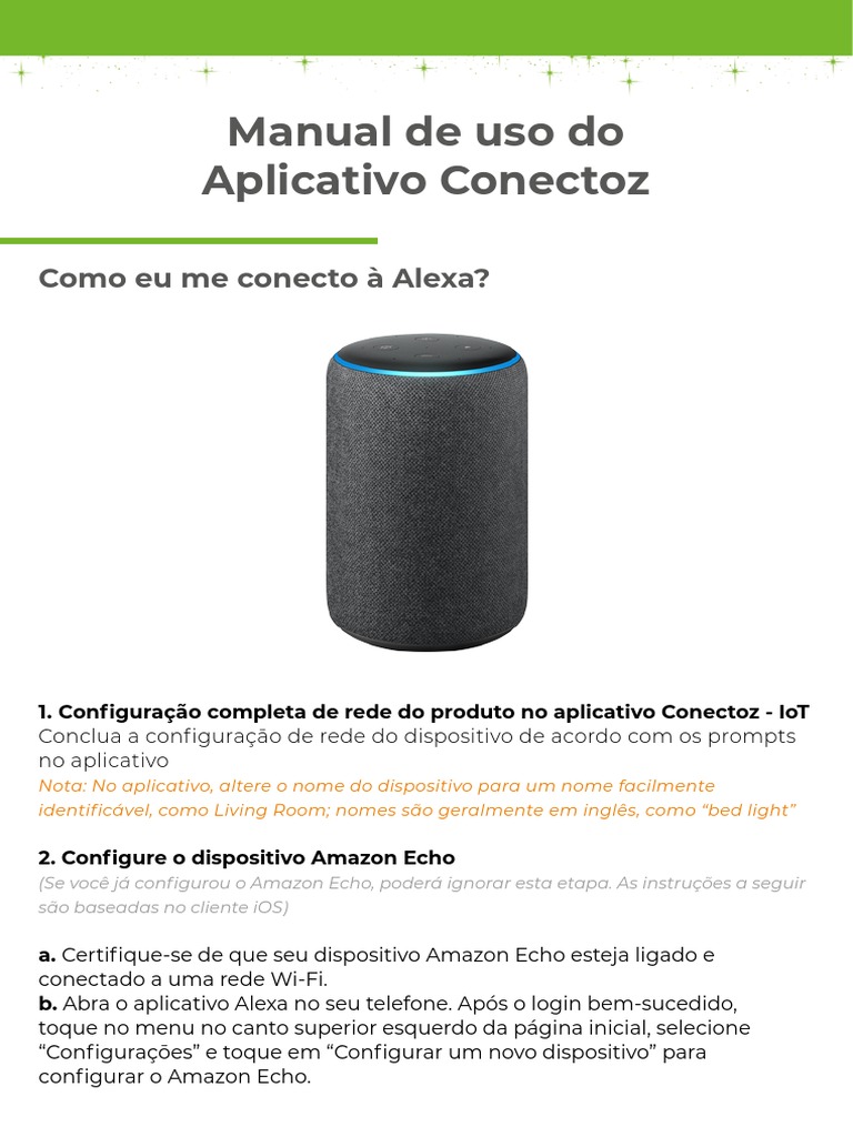 Guia passo-a-passo para conectar dispositivos Conectoz à Alexa | PDF ...
