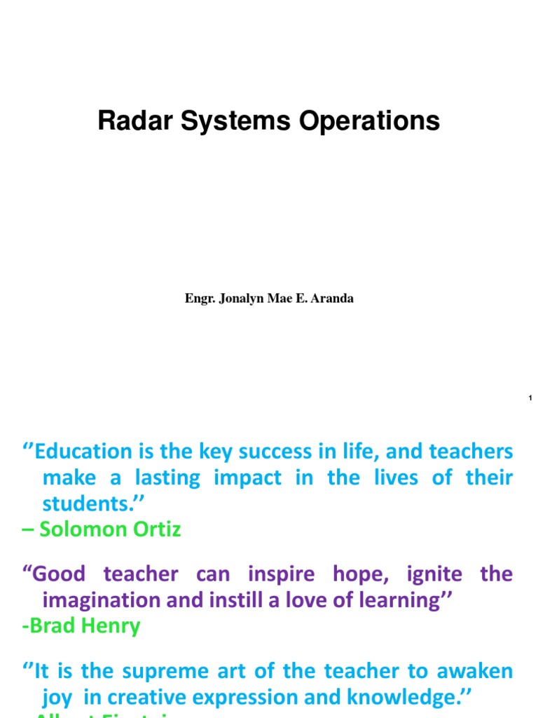 Principles of RADAR | PDF | Antenna (Radio) | Radar