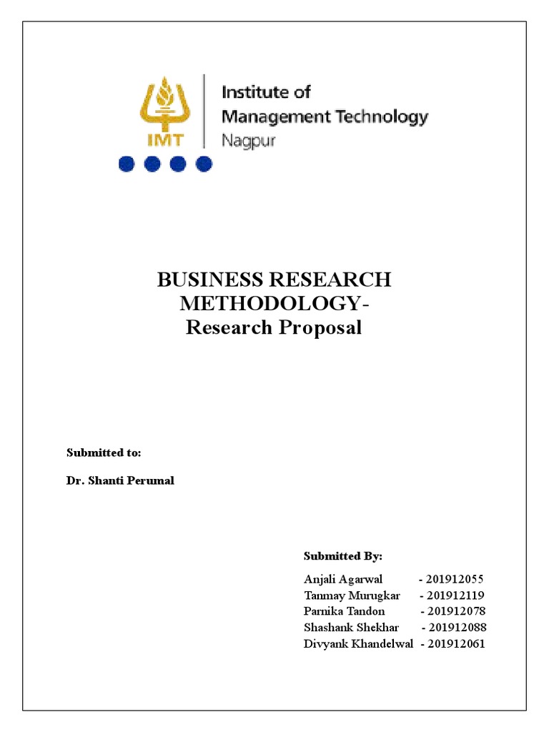 BRM Research Proposal | PDF | Teaching Method | Survey Methodology