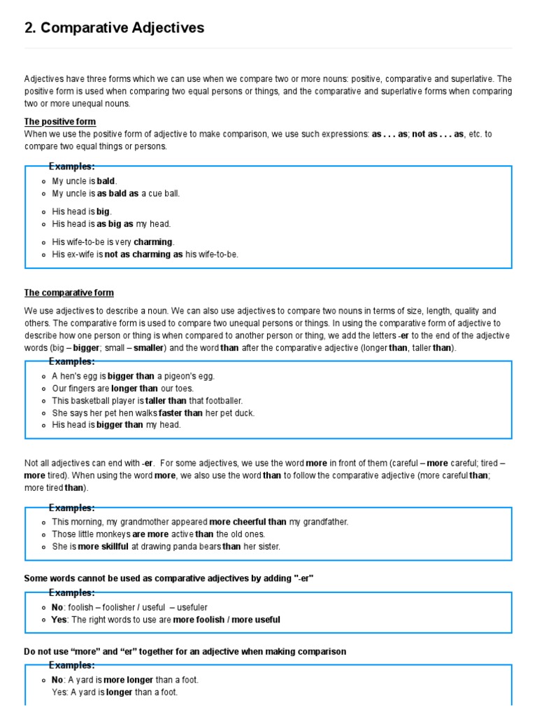 Comparative Adjectives | PDF | Adjective | Syntactic Relationships