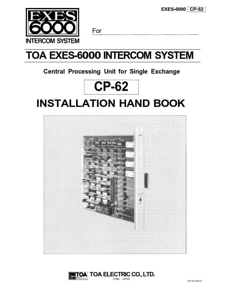 Toa Exes-6000 Intercom System: Central Processing Unit For Single ...