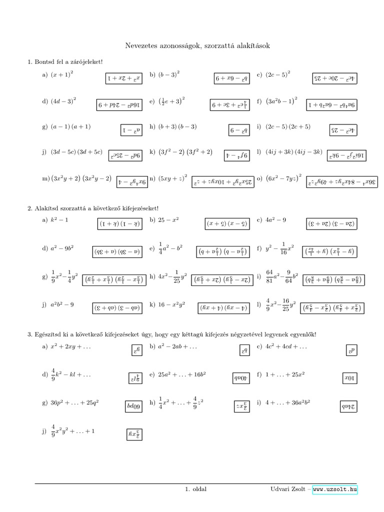 Nevezetes Azonossagok PDF | PDF